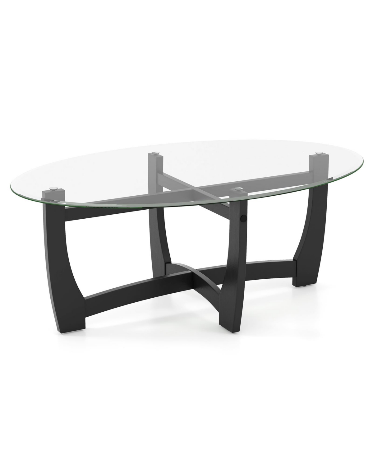 Click here for Sugift Oval Coffee Table with Tempered Glass Table... prices