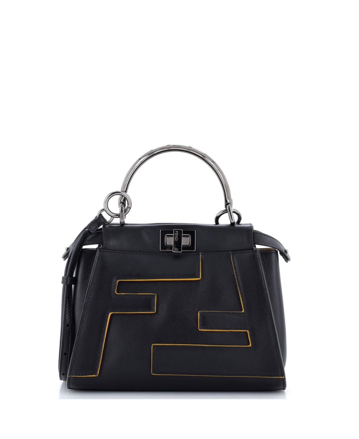 Click here for Pre-Owned Fendi Mini Ff Logo Peekaboo Bag Leather... prices