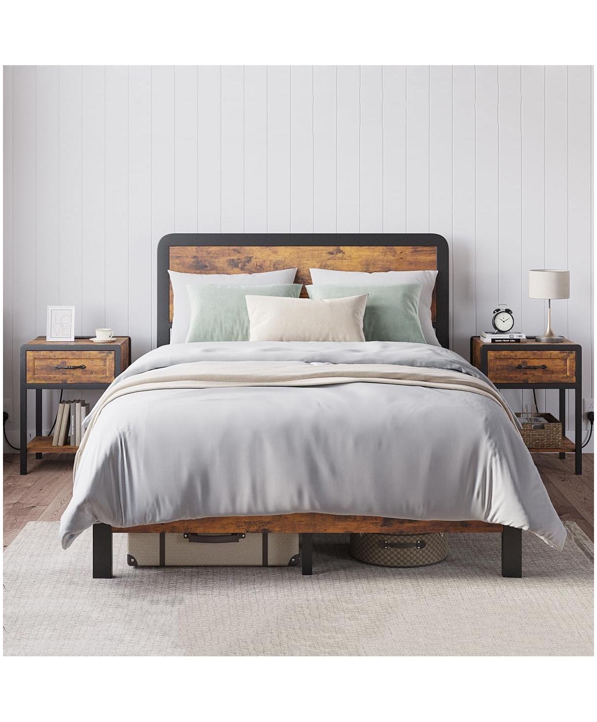 Click here for gaomon Full Bed Frame with Nightstands Set of 2 Pl... prices