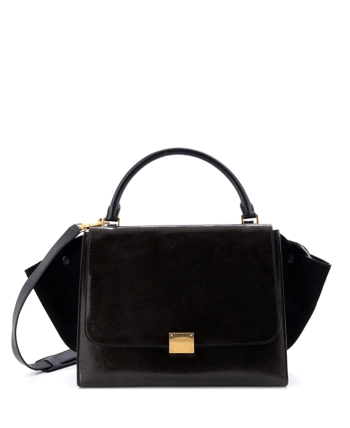 Click here for Pre-Owned Celine Small Trapeze Bag Patent with Lea... prices