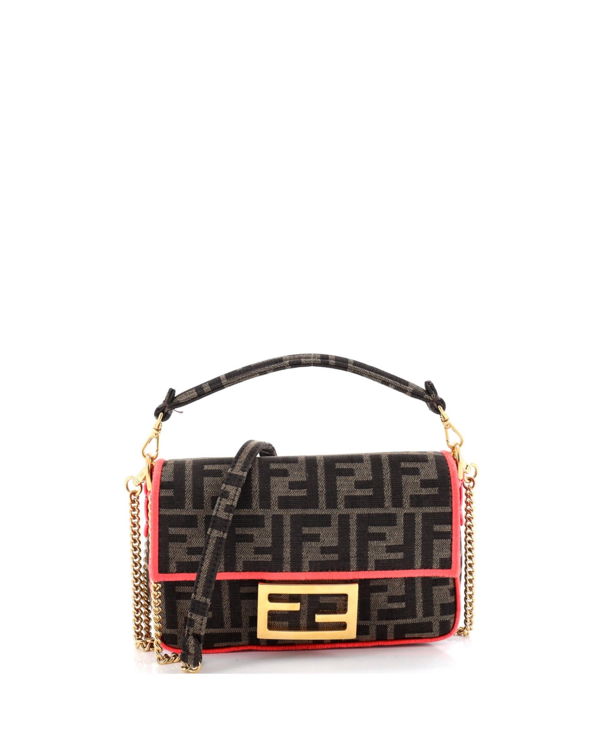 Click here for Pre-Owned Fendi Mini Baguette Nm Bag Zucca Canvas... prices