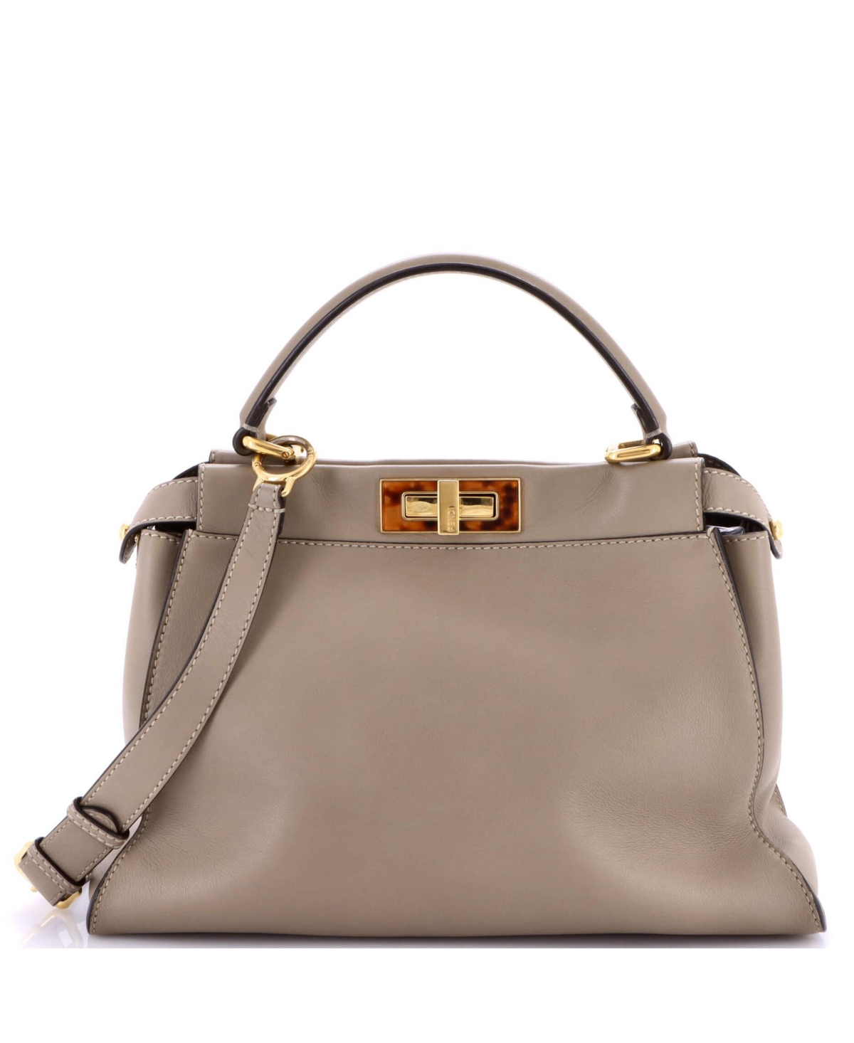 Click here for Pre-Owned Fendi Regular Peekaboo Bag Leather with... prices