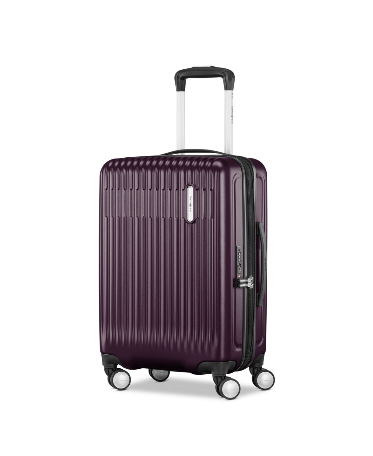 Click here for Samsonite Opto 4 Small Carry-On Spinner - Plum  Bl... prices