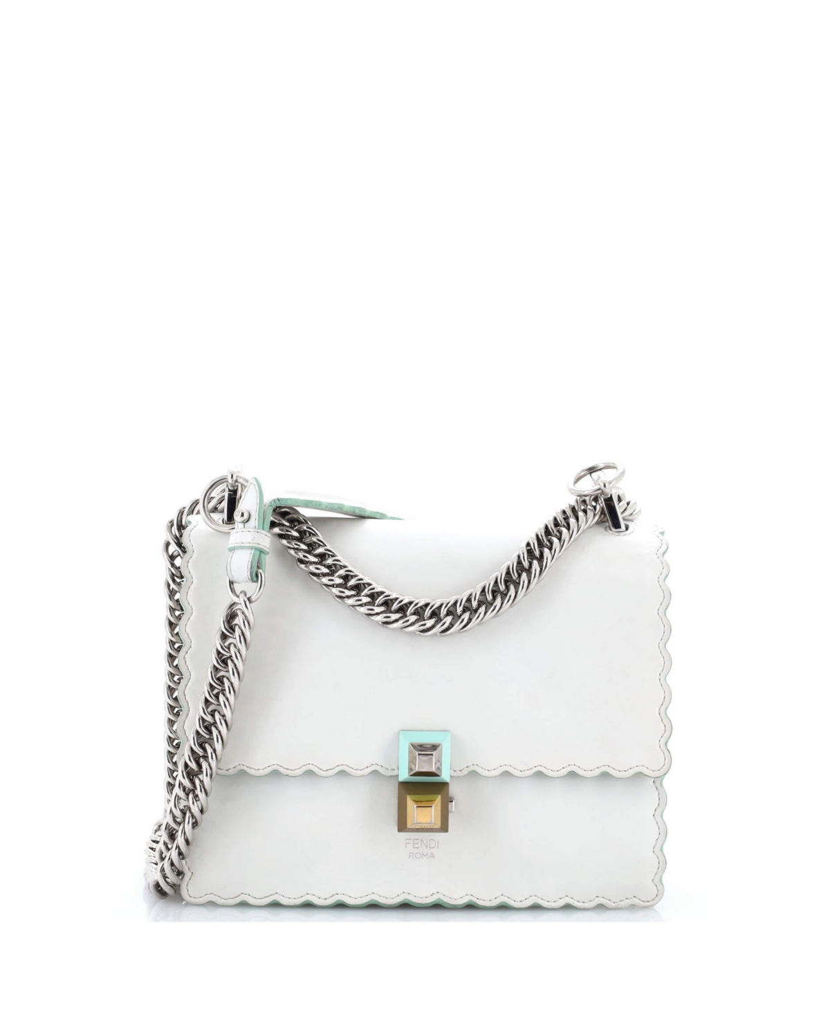 Click here for Pre-Owned Fendi Small Kan I Bag Leather - White prices