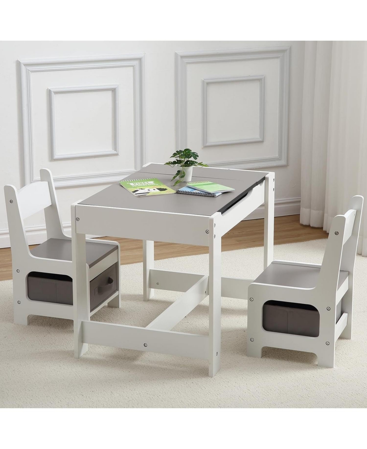 Click here for gaomon 4 in 1 kids wooden activity table with stor... prices