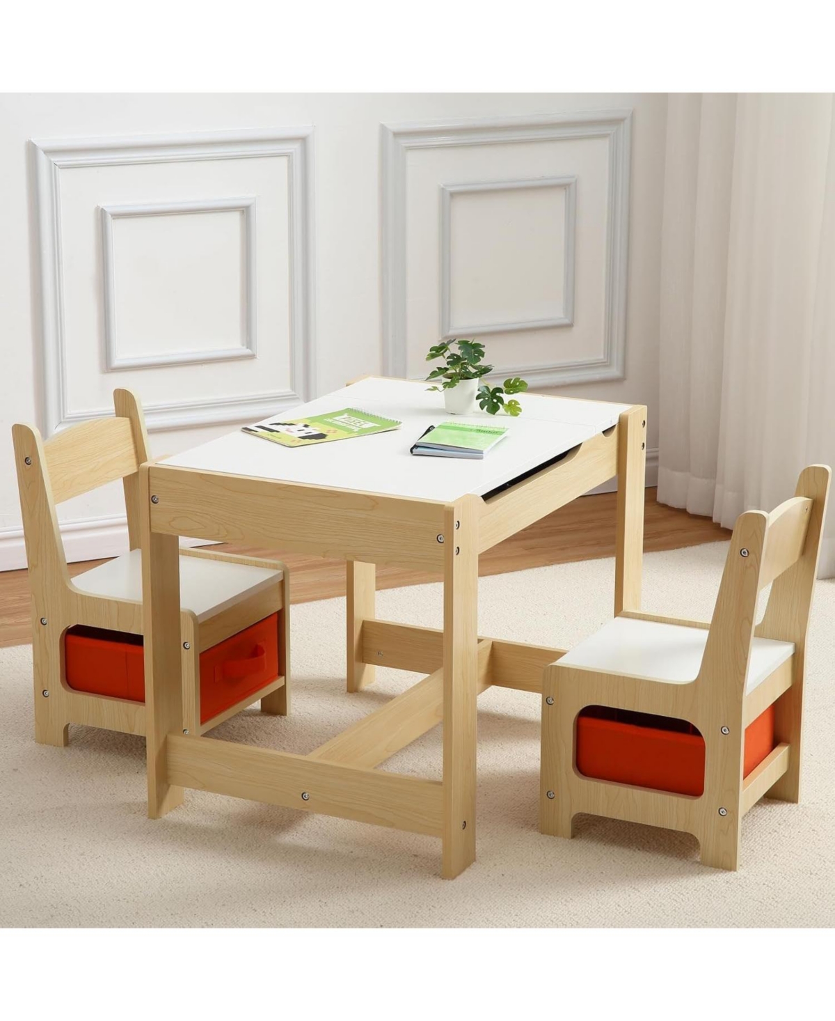 Click here for gaomon 4 in 1 kids wooden activity table with stor... prices