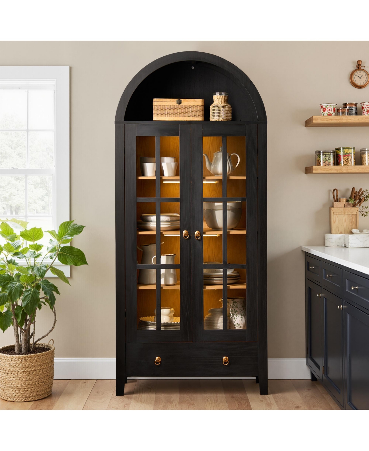 Click here for Xizzi Arched Glass Door Sideboard Cabinet  71 ... prices