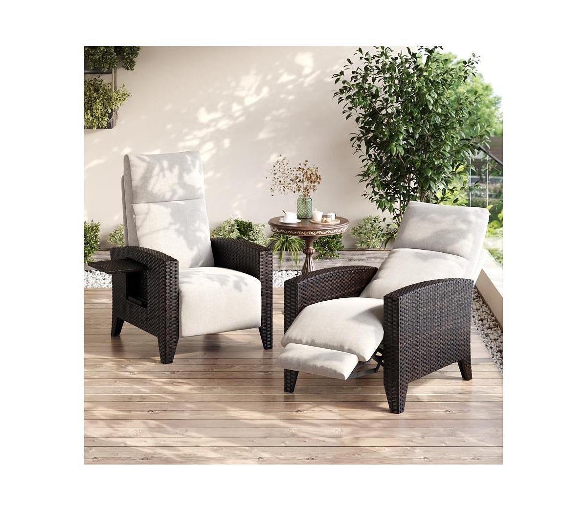 Click here for gaomon Wicker Recling Patio Chair with Independent... prices