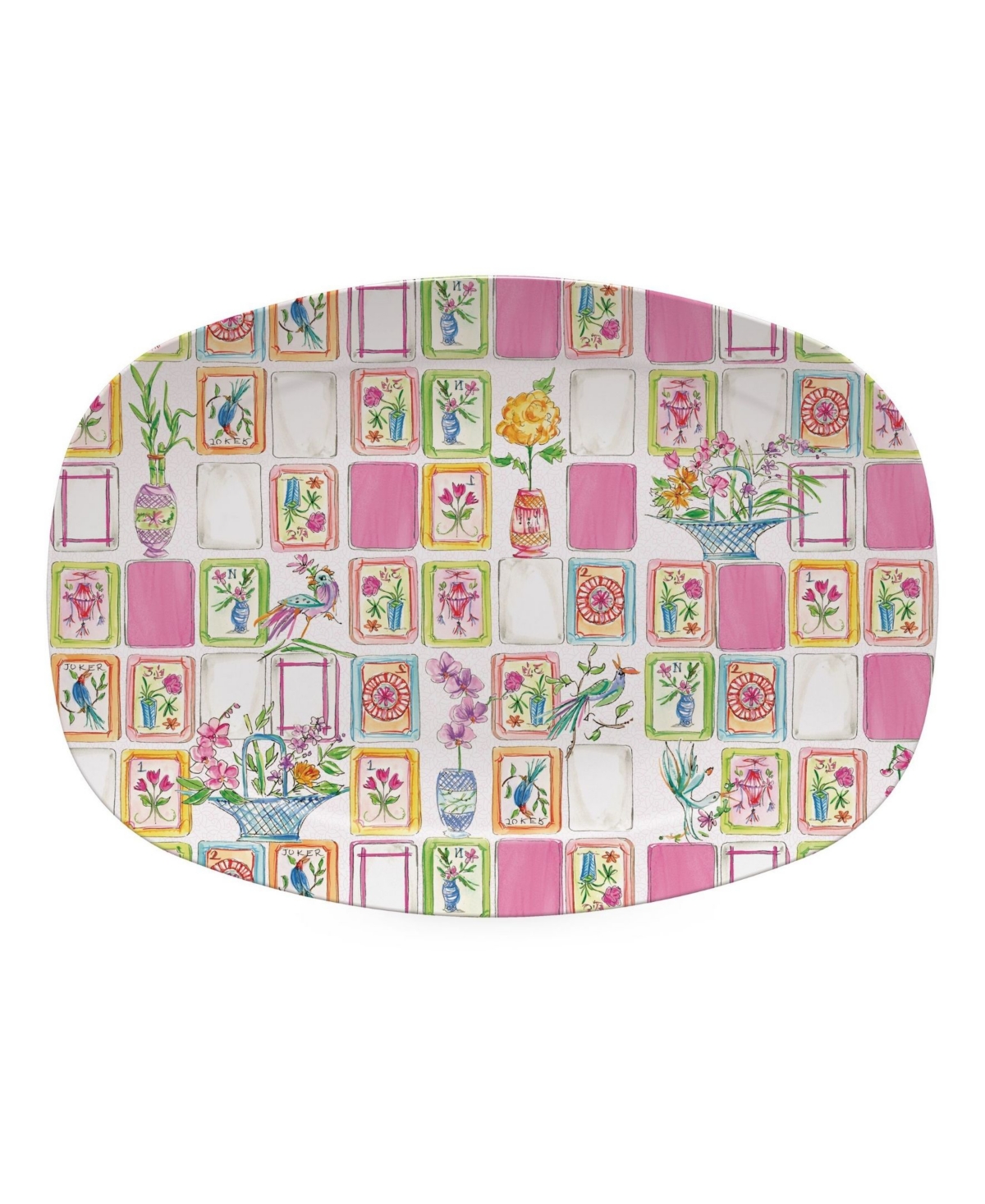 Click here for Mariposa Resin Mahjong 10 Tile Platter - Pink prices