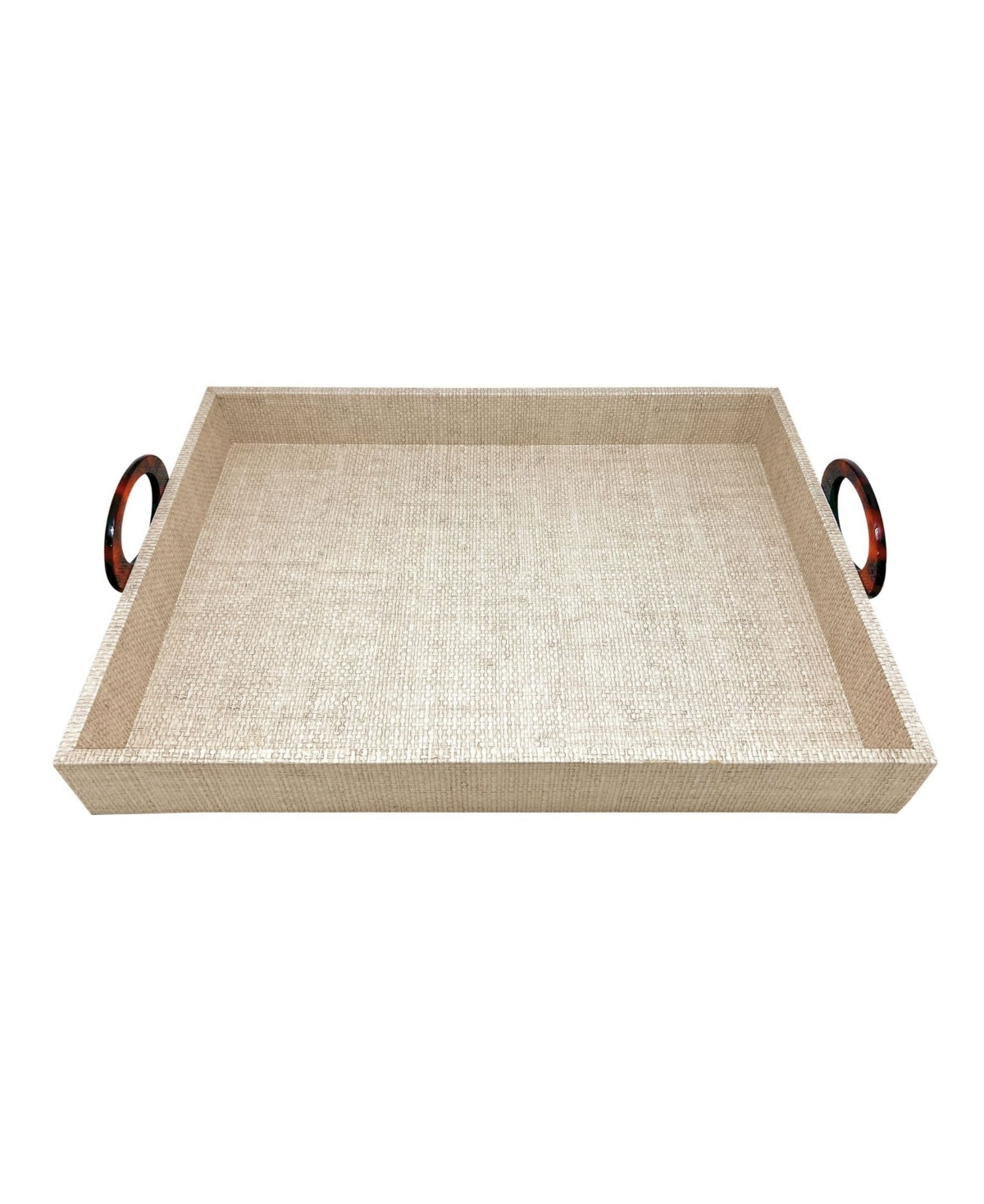 Click here for Mariposa Coconut Grove Faux 14 Grasscloth Tray - B... prices