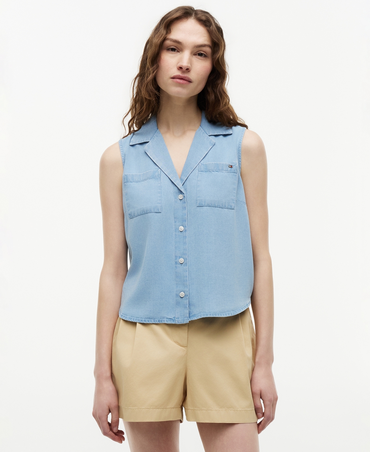 Click here for Tommy Hilfiger Womens Collared V-Neck Sleeveless S... prices