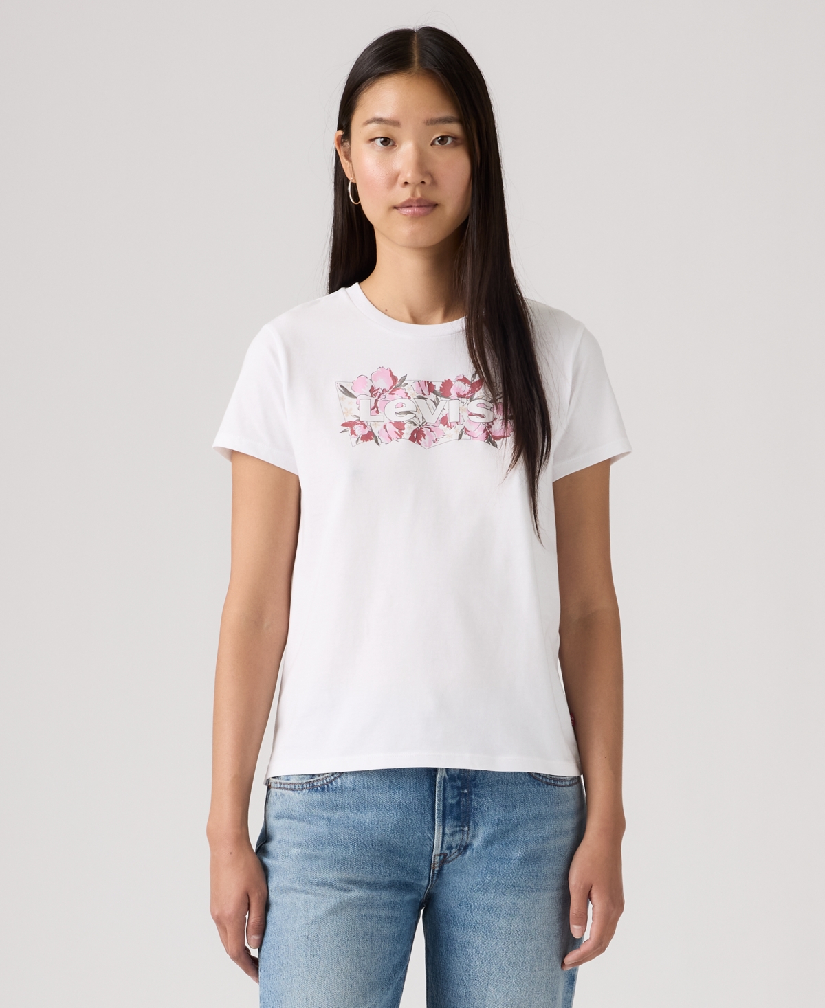 Click here for Levis Trendy Plus Size Perfect Logo Cotton T-Shirt... prices