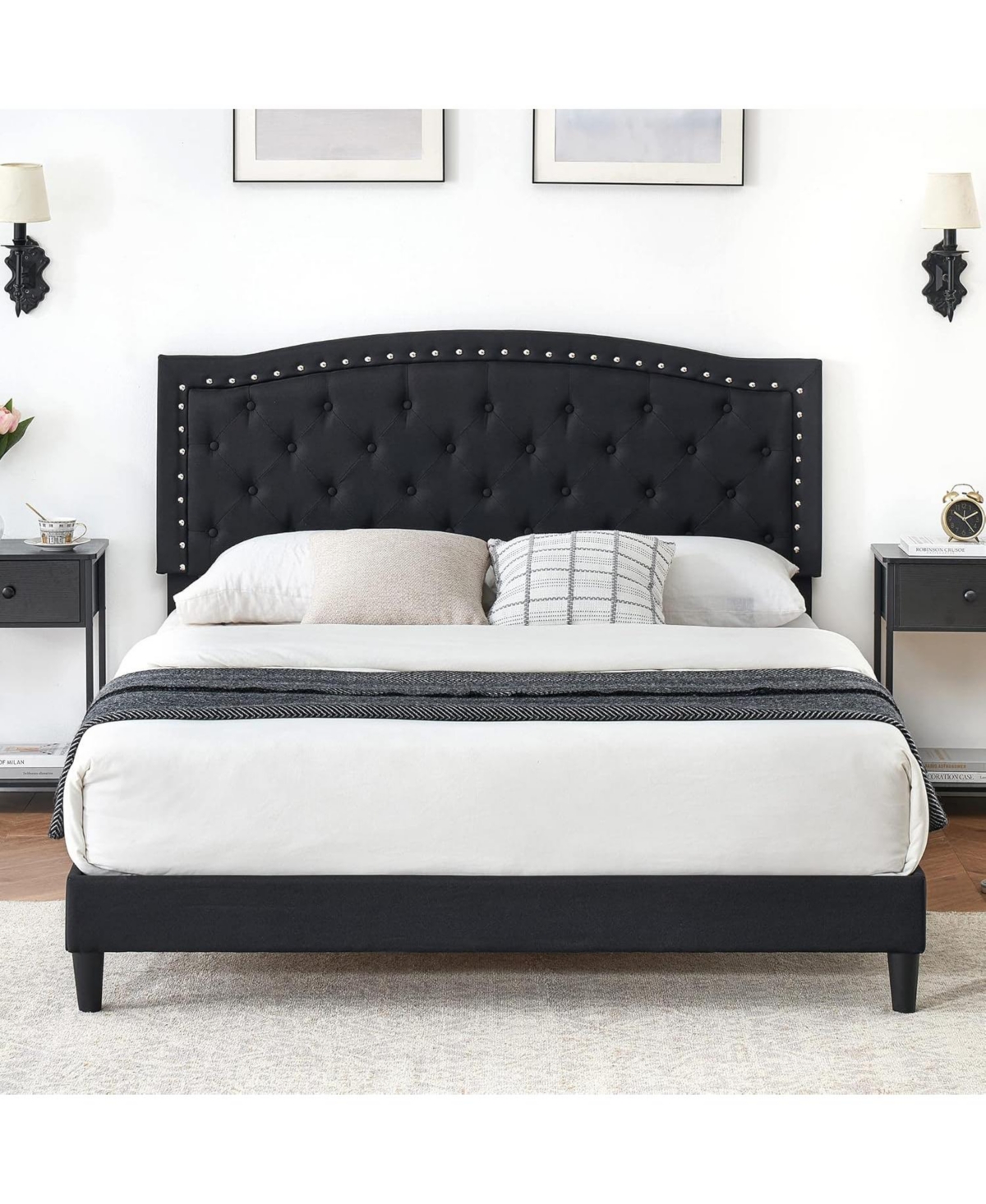 Click here for gaomon Upholstered Bed Frame  Adjustable Button-Tu... prices