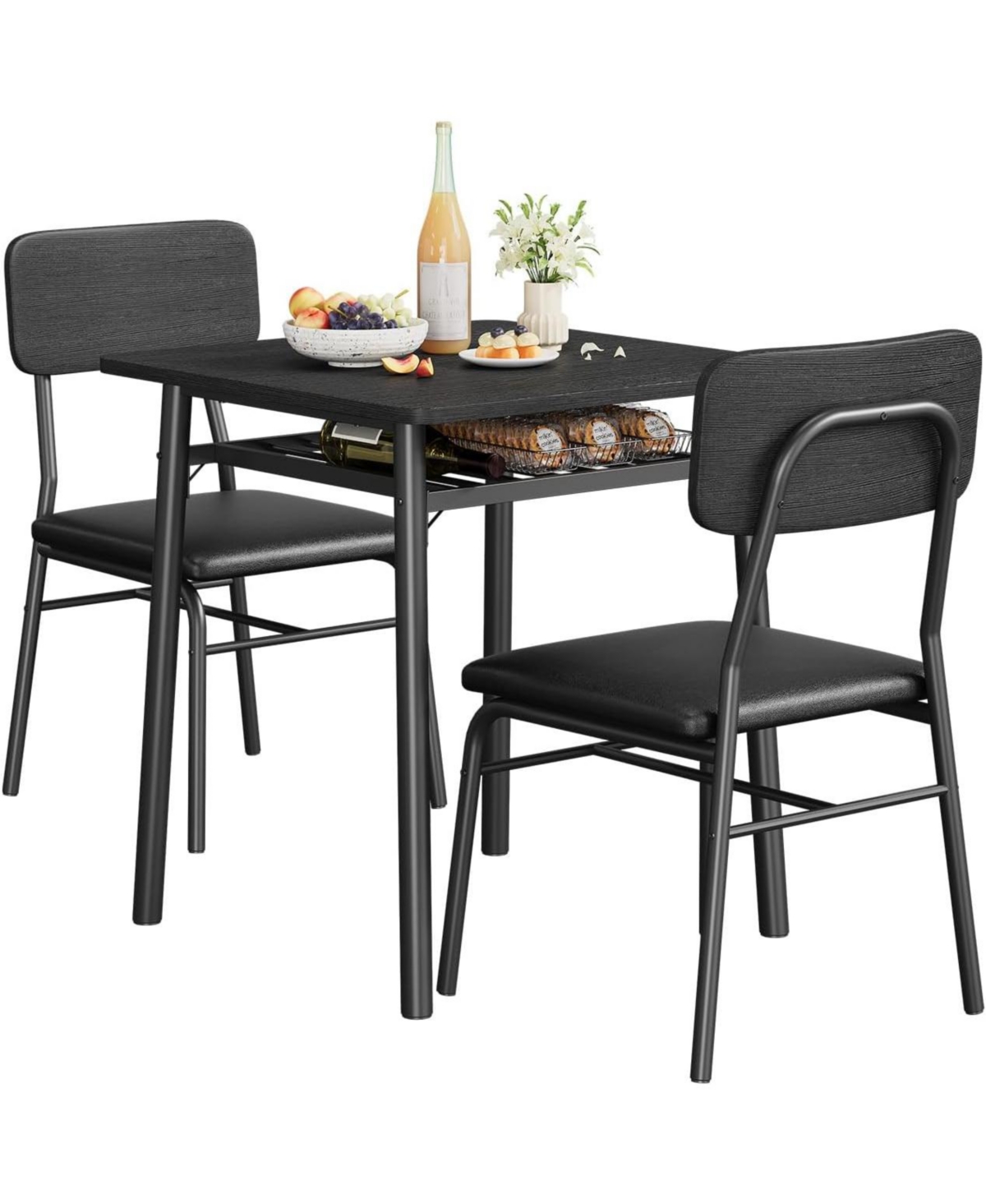 Click here for gaomon Modern 3-Piece Dining Set for 2  Durable Me... prices