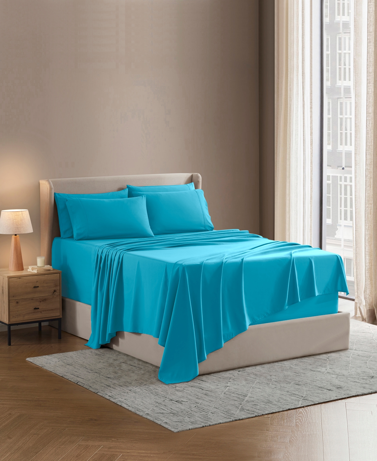 Nestl Extra Deep Pocket 6-Pc. Sheet Set  Queen - Beach Blue