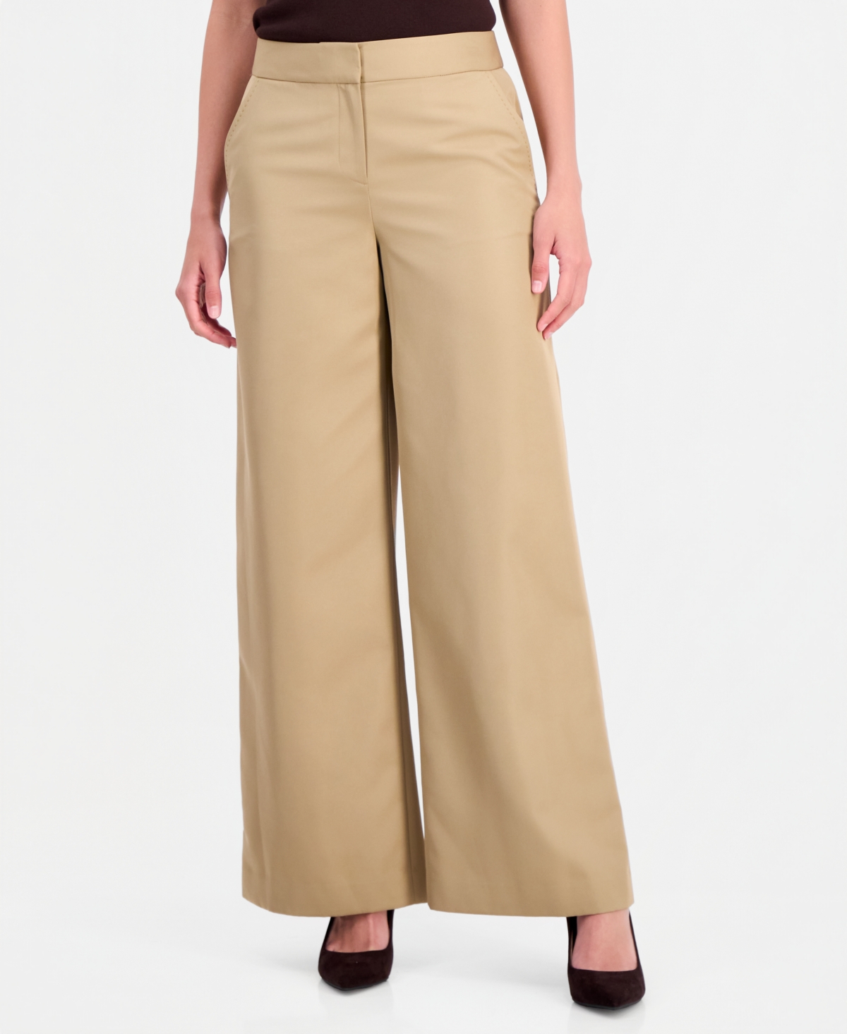 Click here for Tahari Asl Petite Mid-Rise Wide Leg Full Length Pa... prices