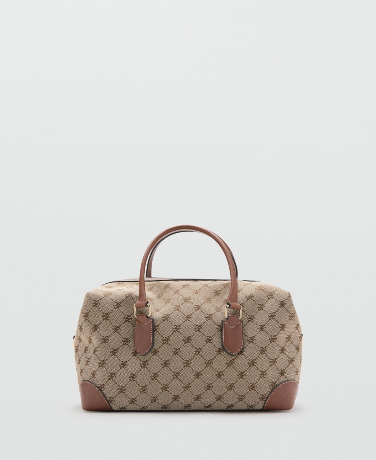 Click here for Mango Womens Logo-Print Bowling Bag - Leather prices