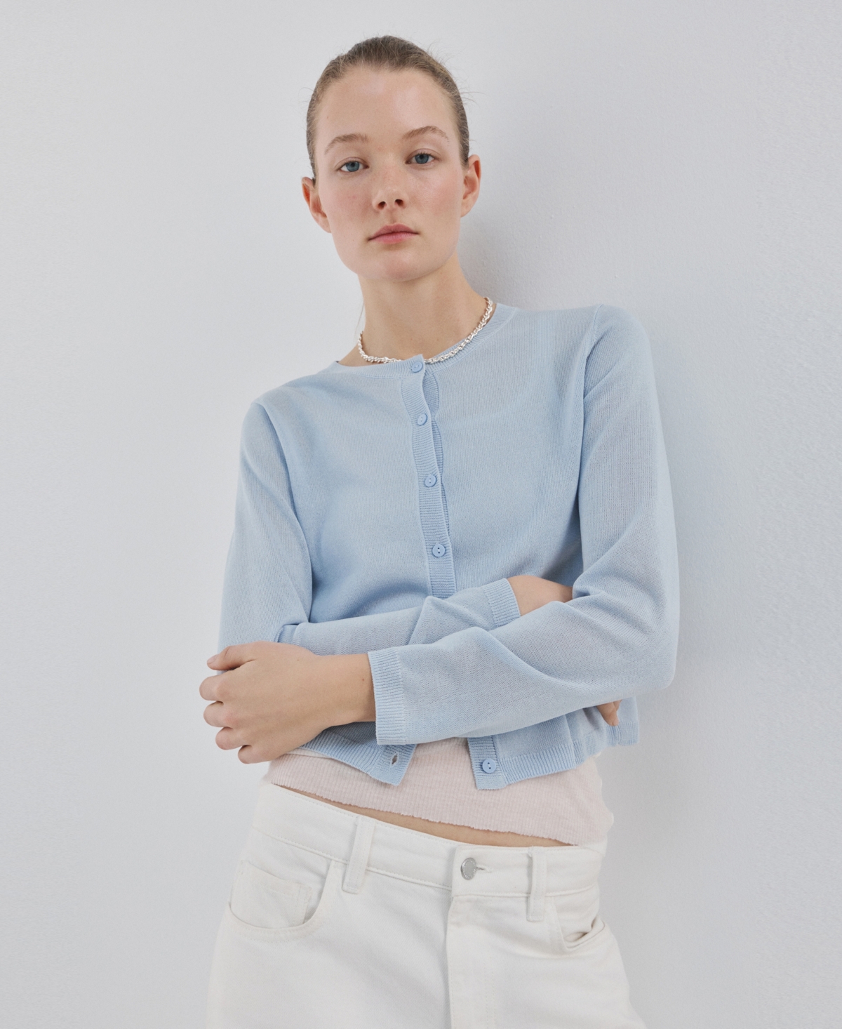 Click here for Mango Womens Fine-Knit Straight-Fit Cardigan - Sky... prices