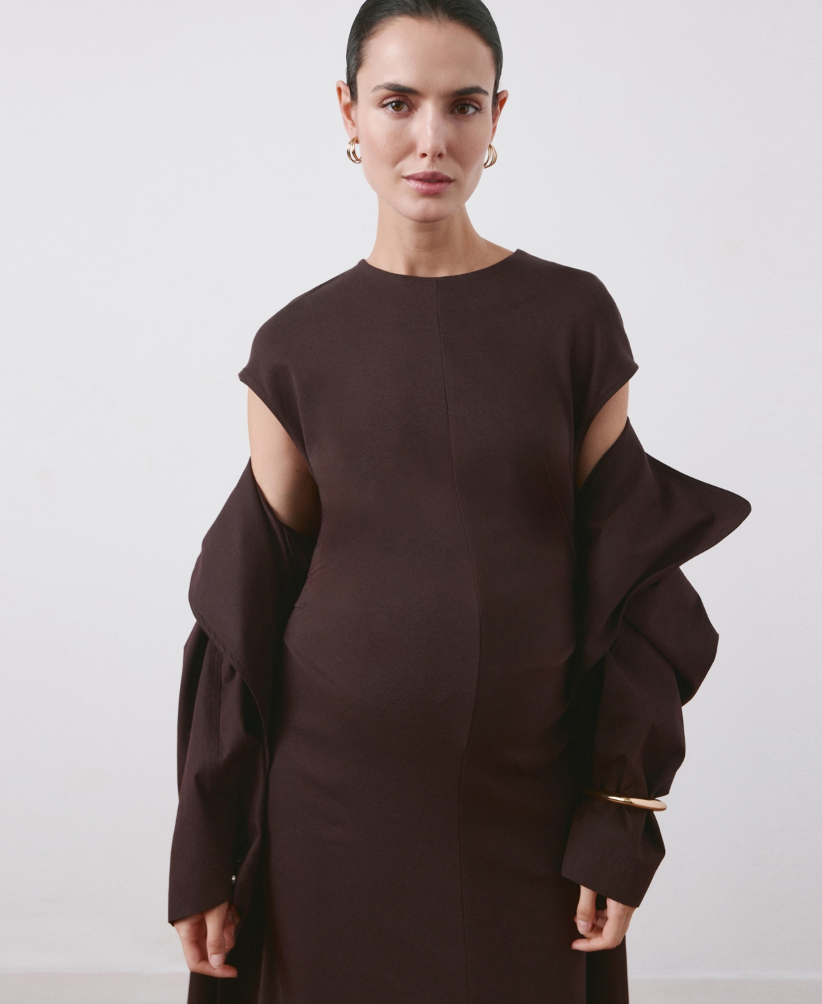 Click here for Mango Womens Cotton Maternity Dress - Brown prices