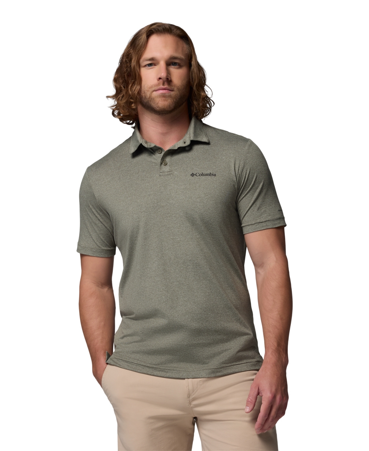Click here for Columbia Mens Regular-Fit Polo Shirt - Stone Green... prices