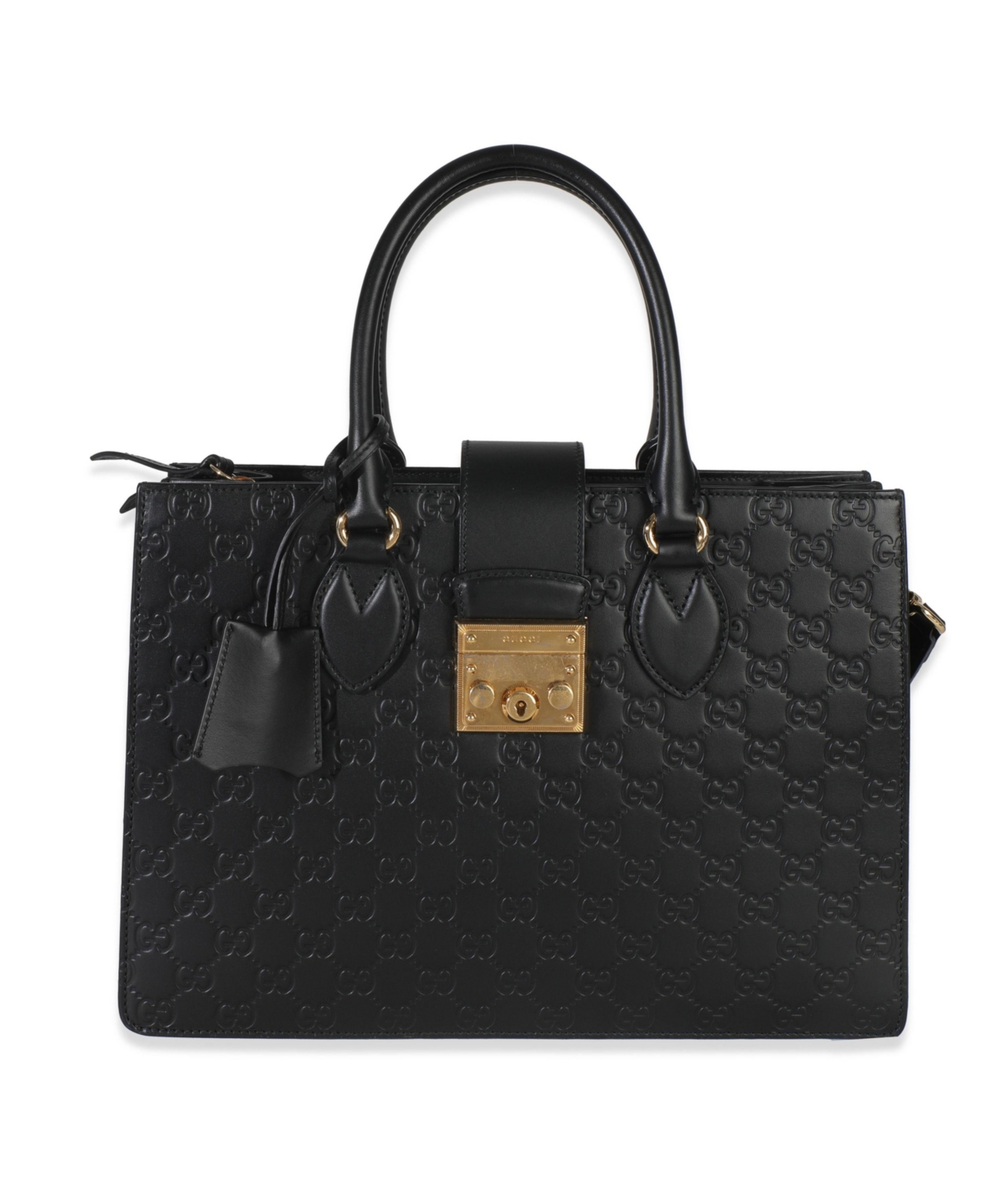 Click here for Pre-Owned Gucci Black Guccissima Leather Medium Pa... prices