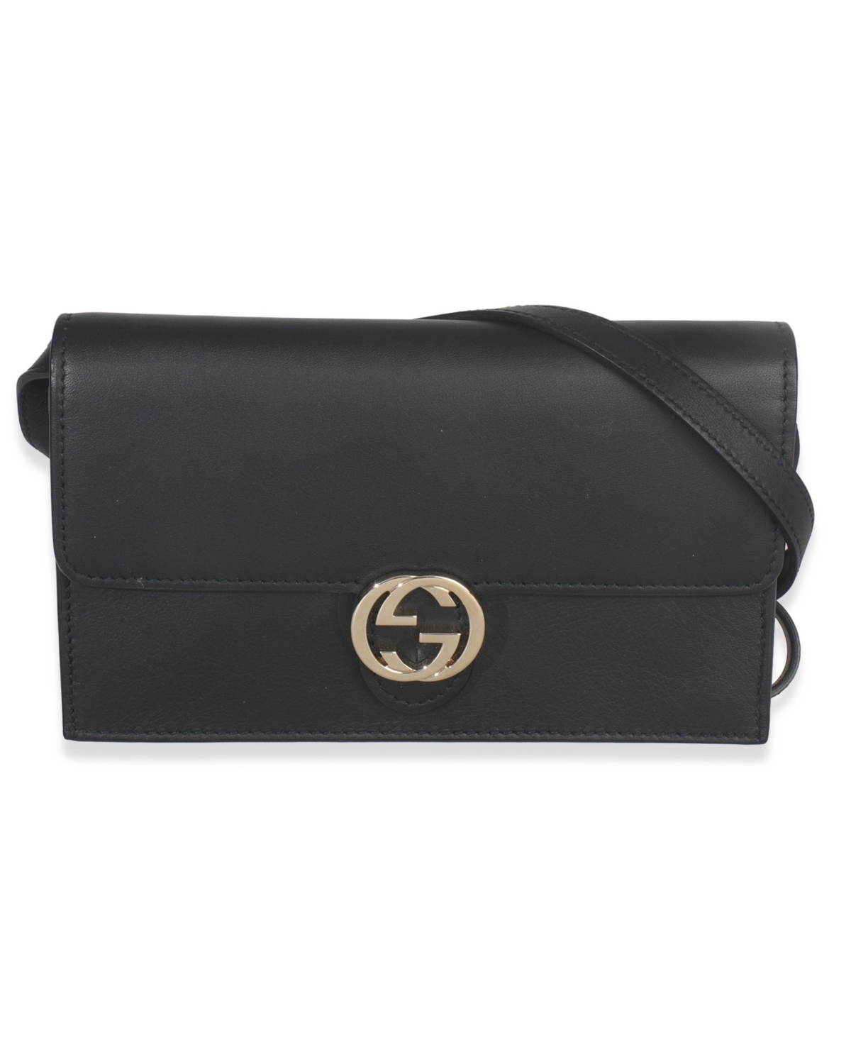 Click here for Pre-Owned Gucci Black Smooth Calfskin Interlocking... prices