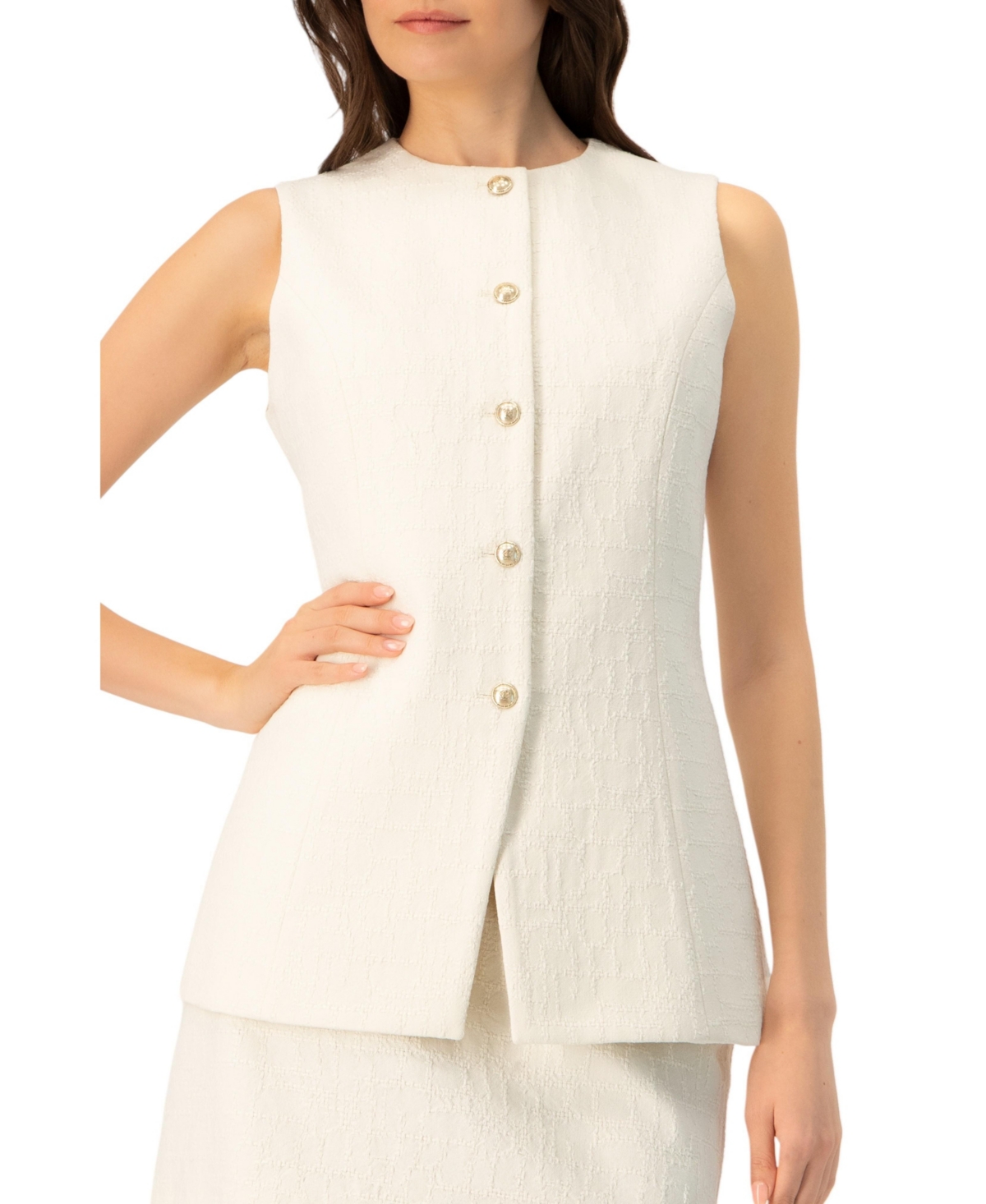 Click here for Ivonne Womens Tailored Vest with Front Buttons - I... prices
