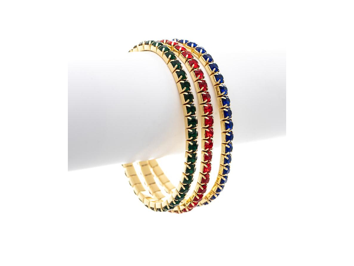 Click here for Rivka Friedman 18K Gold Plated Multi-Color Cz Stre... prices