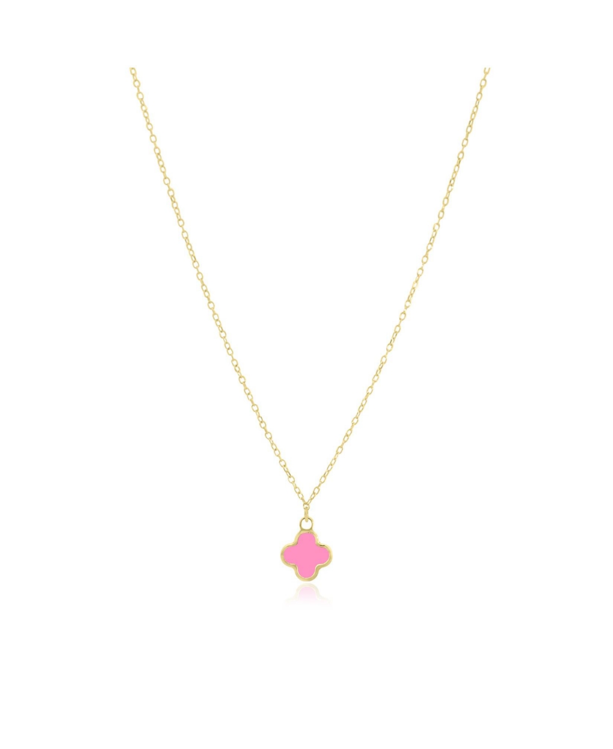 Click here for The Lovery Mini Bubblegum Pink Single Clover Neckl... prices