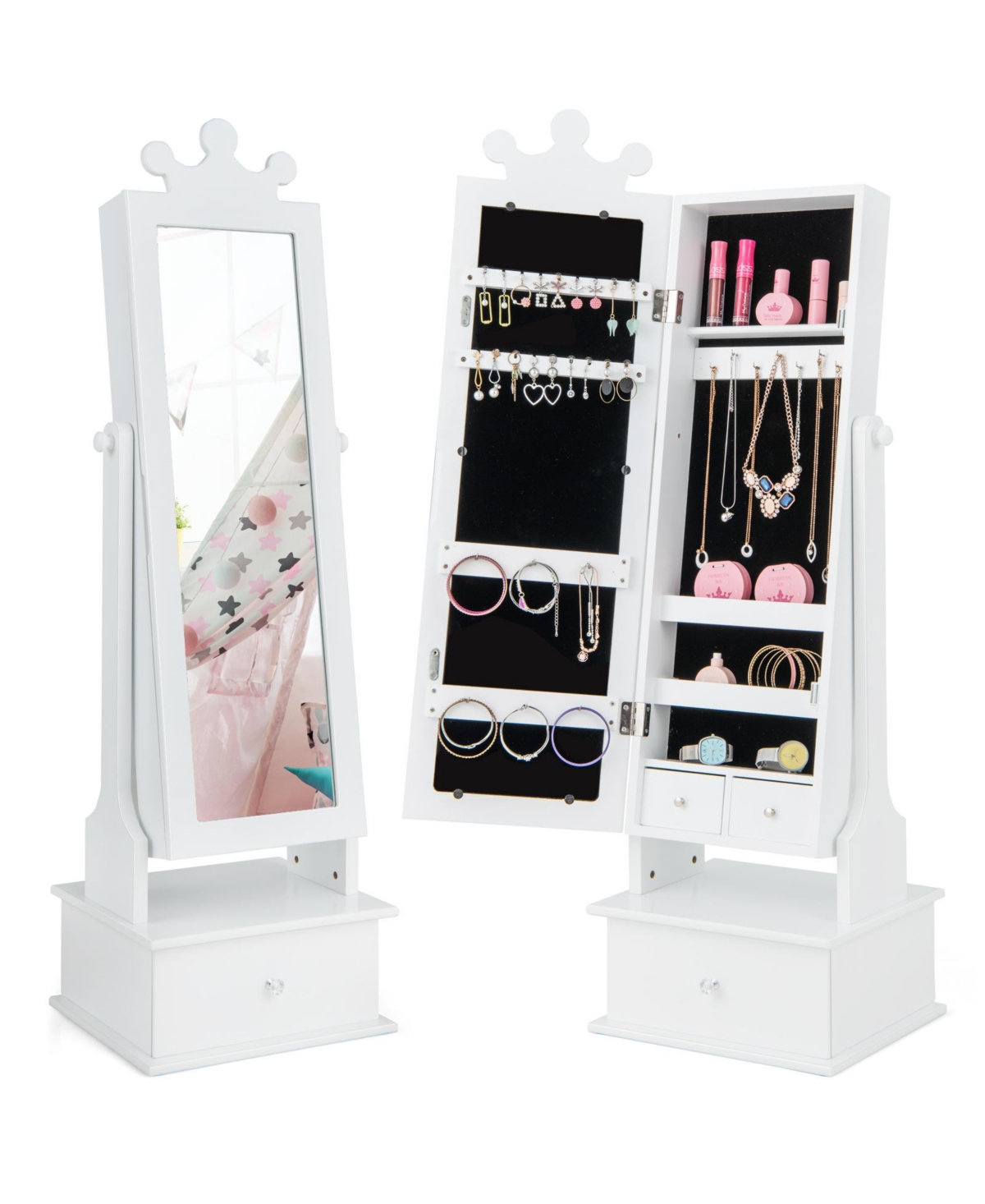Click here for Sugift 2 in 1 Kids Play Jewelry Armoire with Full... prices