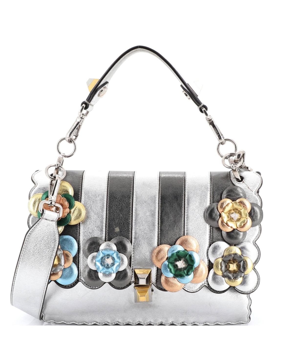 Click here for Pre-Owned Fendi Medium Flowerland Kan I Bag Embell... prices