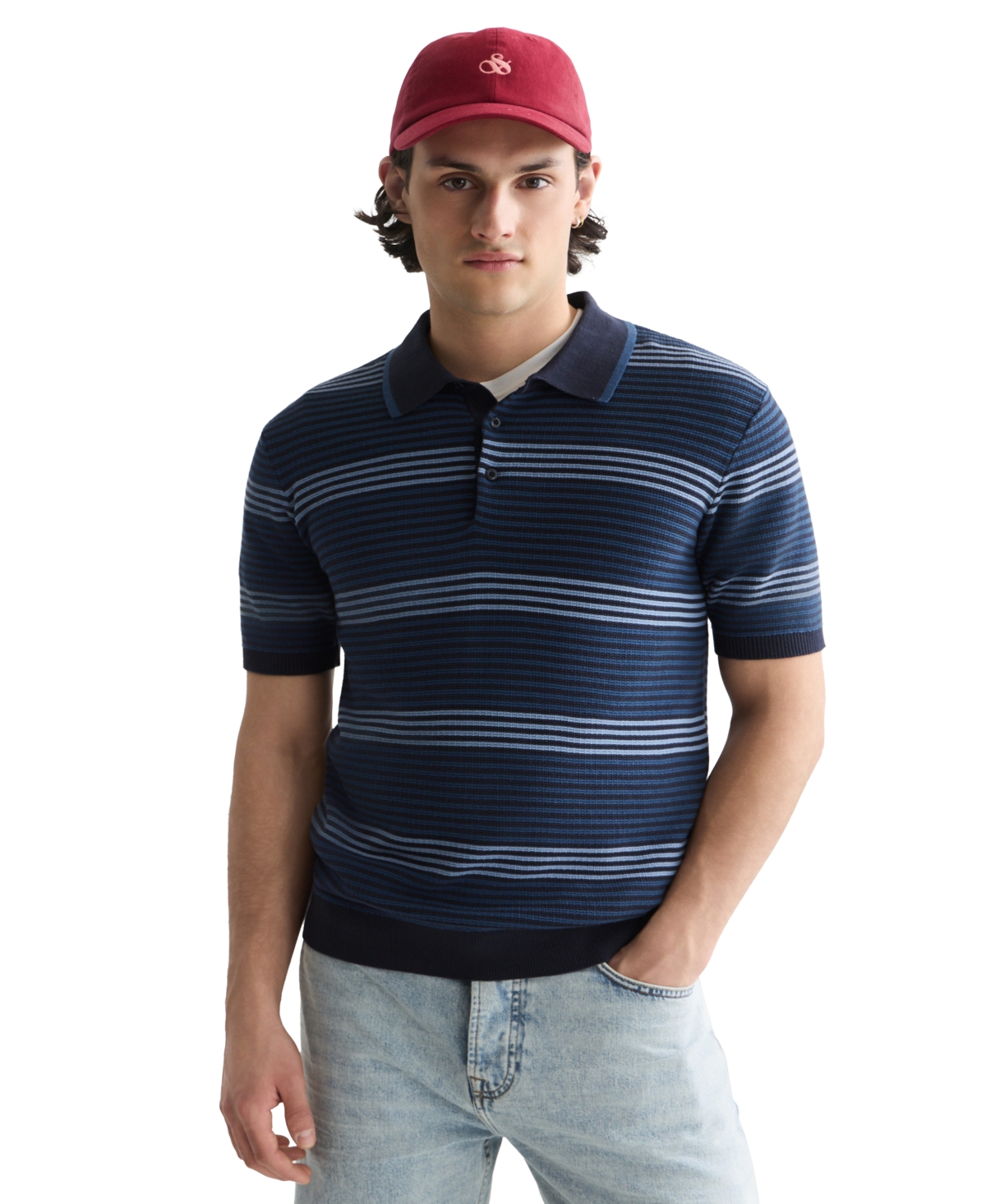 Click here for Scotch & Soda Mens Knitted Regular-Fit Cotton Polo... prices