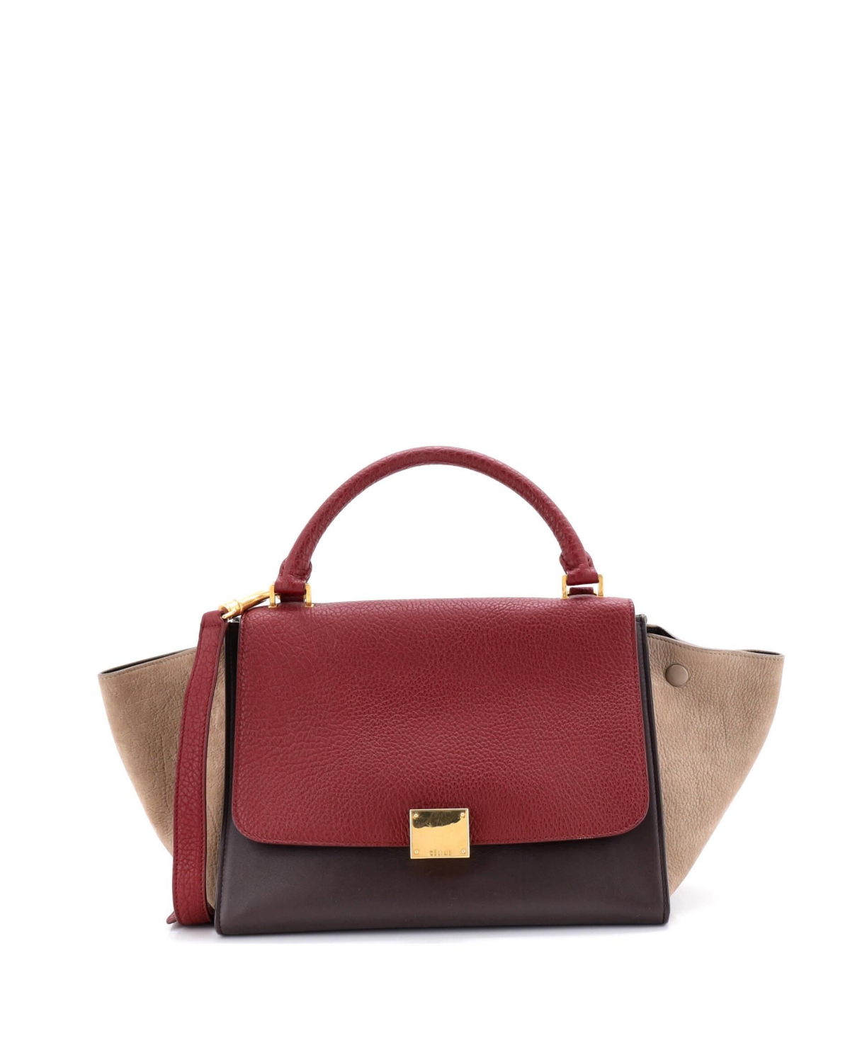 Click here for Pre-Owned Celine Small Tricolor Trapeze Bag Leathe... prices