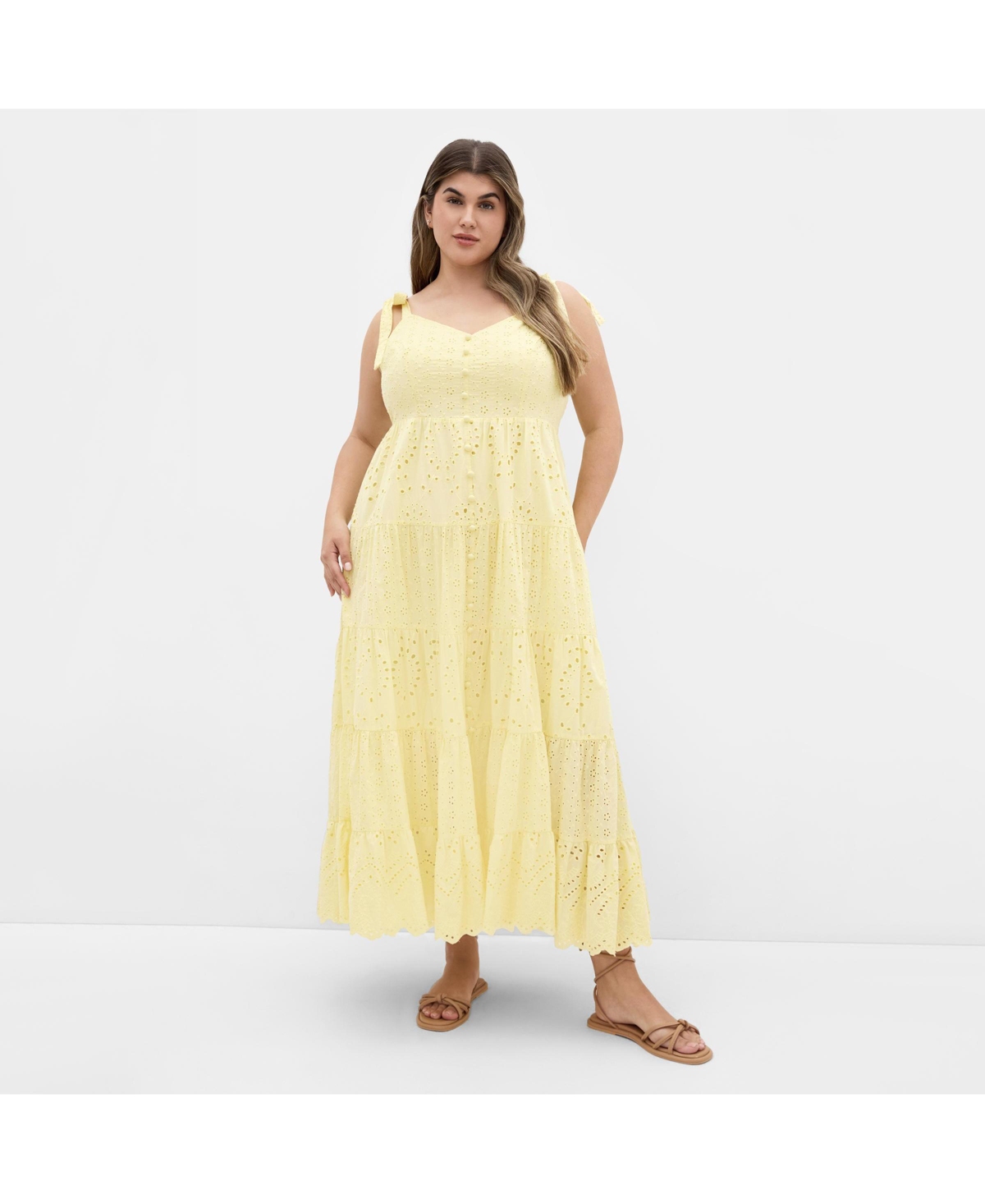 Click here for City Chic Plus Size Allegra Embroidered Tier Dress... prices