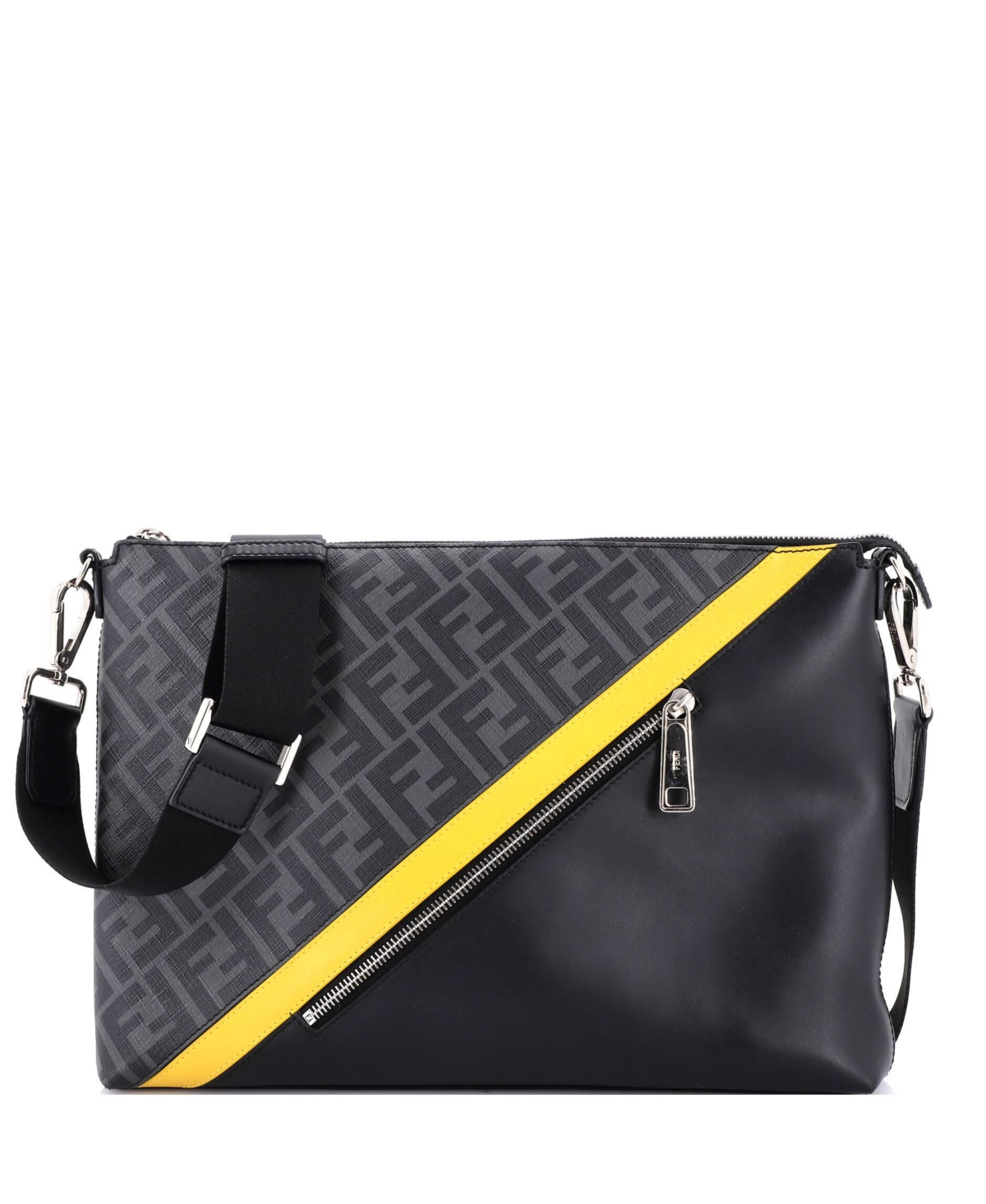 Click here for Pre-Owned Fendi Large Front Zip Messenger Zucca Co... prices