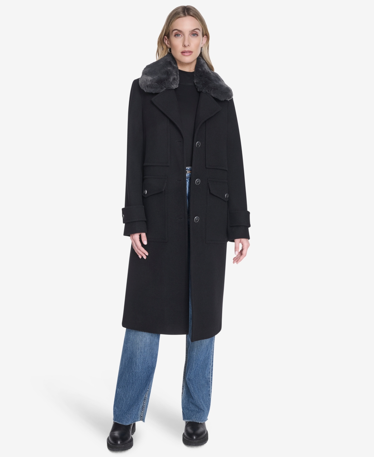 Click here for Olpae Sb Wool Twill Womens Coat With Back Vent - B... prices