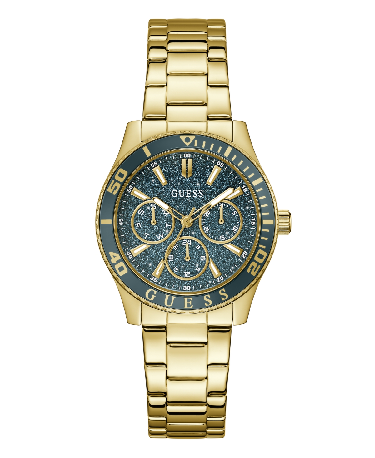 Click here for Guess Womens Gold-Tone Stainless Steel Multi-Funct... prices