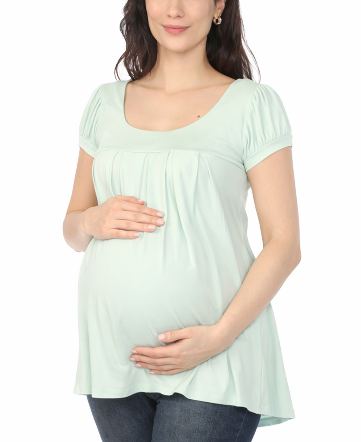 Click here for White Mark Womens Maternity Short-Sleeve Empire-Wa... prices
