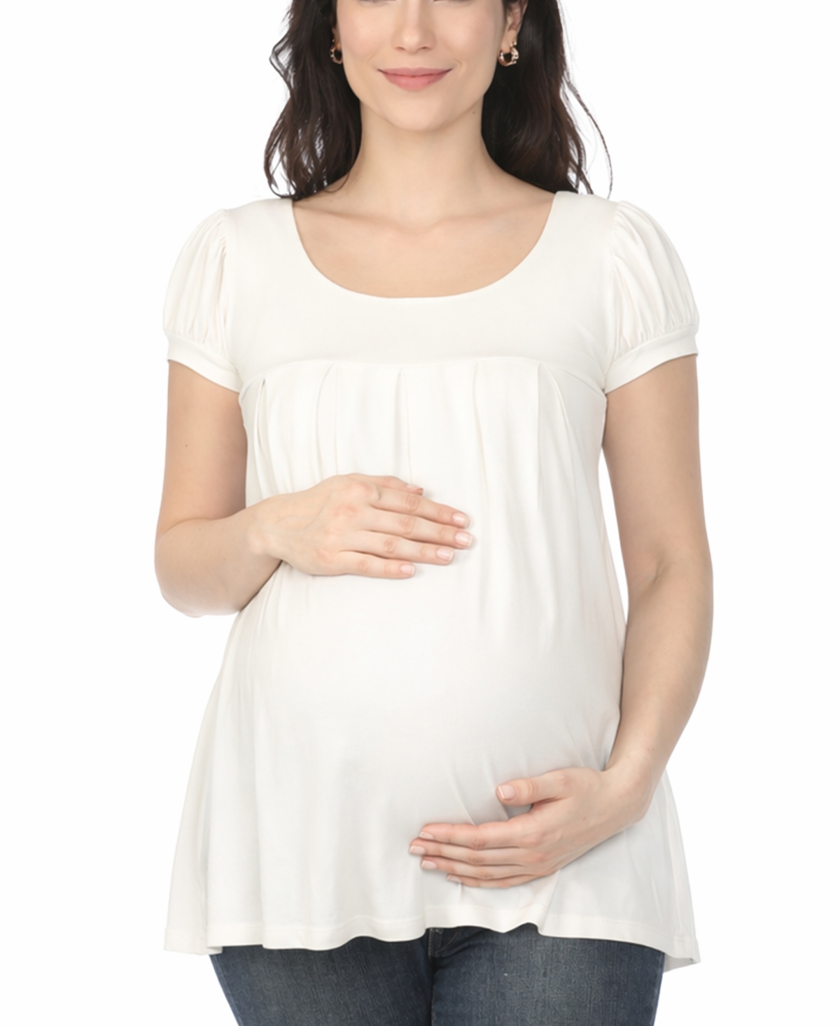 Click here for White Mark Womens Maternity Short-Sleeve Empire-Wa... prices