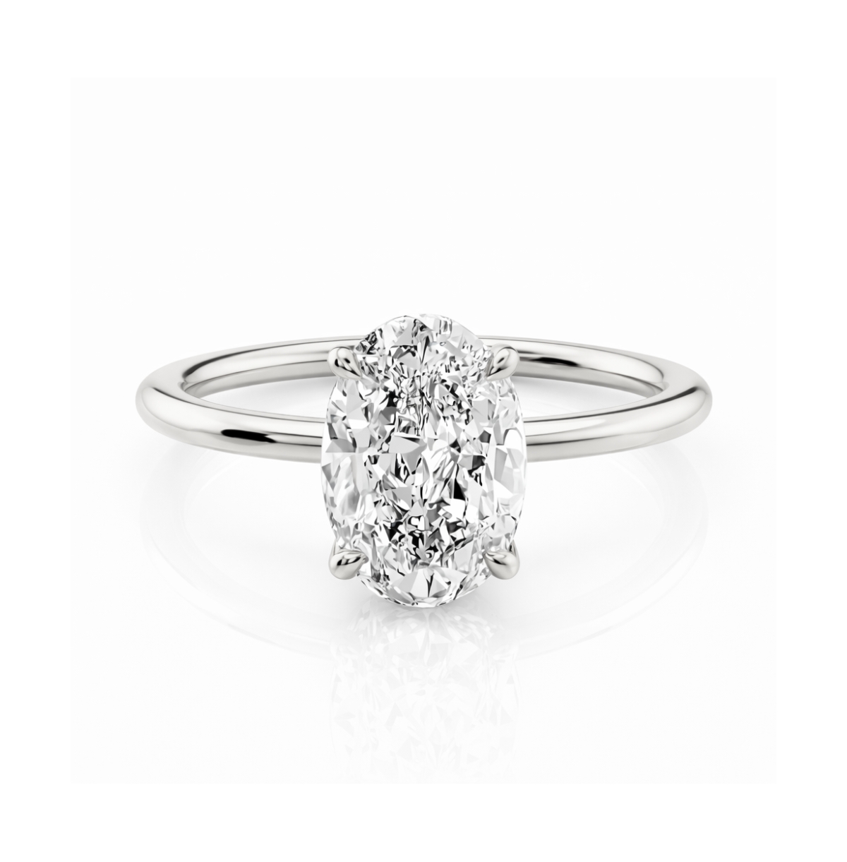 Click here for Dloria Elena Oval Moissanite Solitaire Vermeil Rin... prices