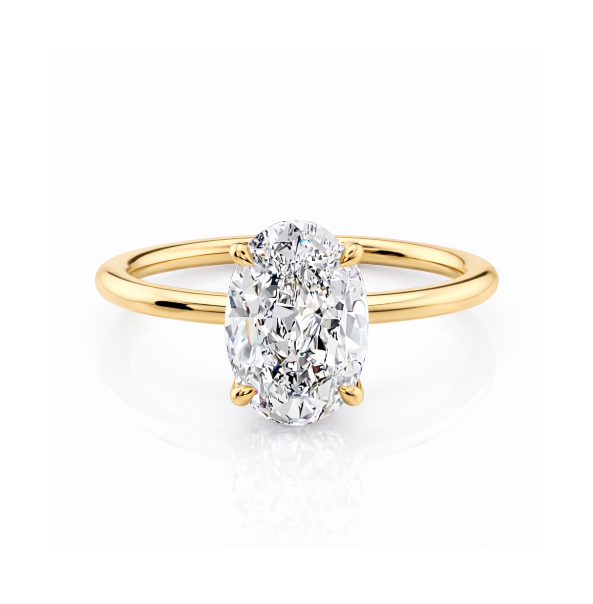 Click here for Dloria Elena Oval Moissanite Solitaire Vermeil Rin... prices