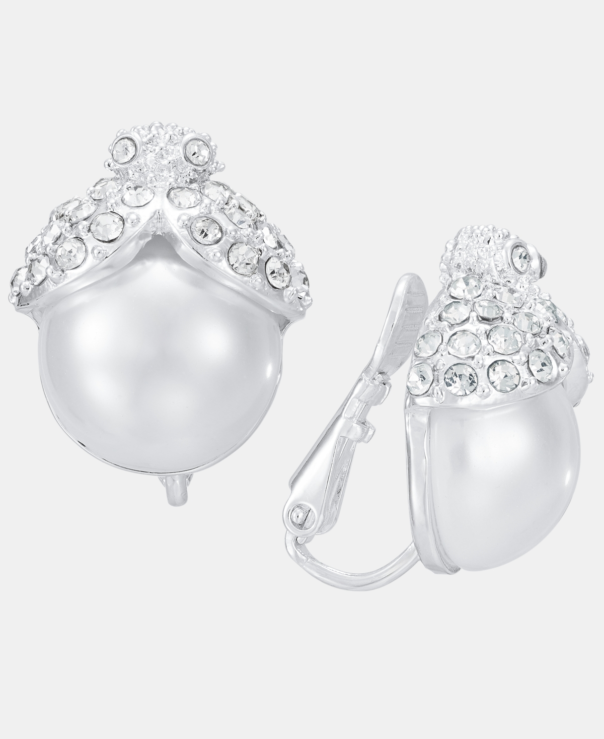 Click here for Anne Klein Silver-Tone Imitation Pearl Stone Butto... prices