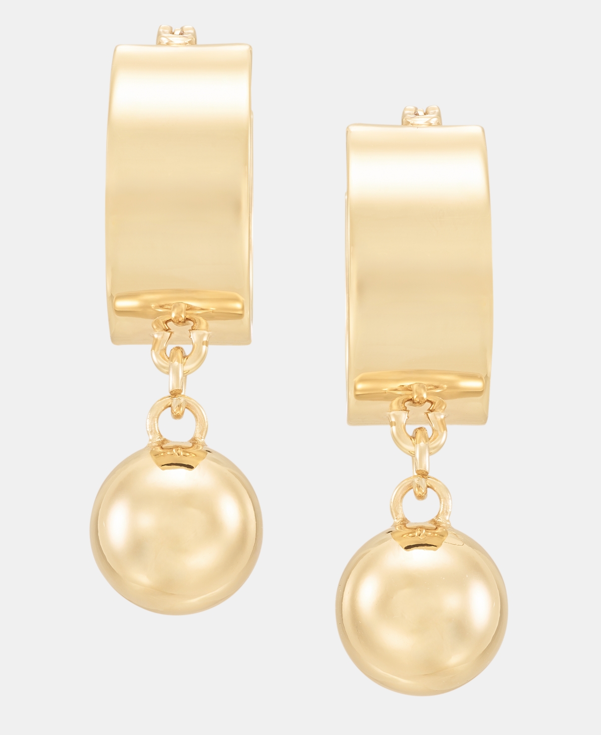 Click here for Dkny Ball Charm Statement Hoop Earrings - Gold prices