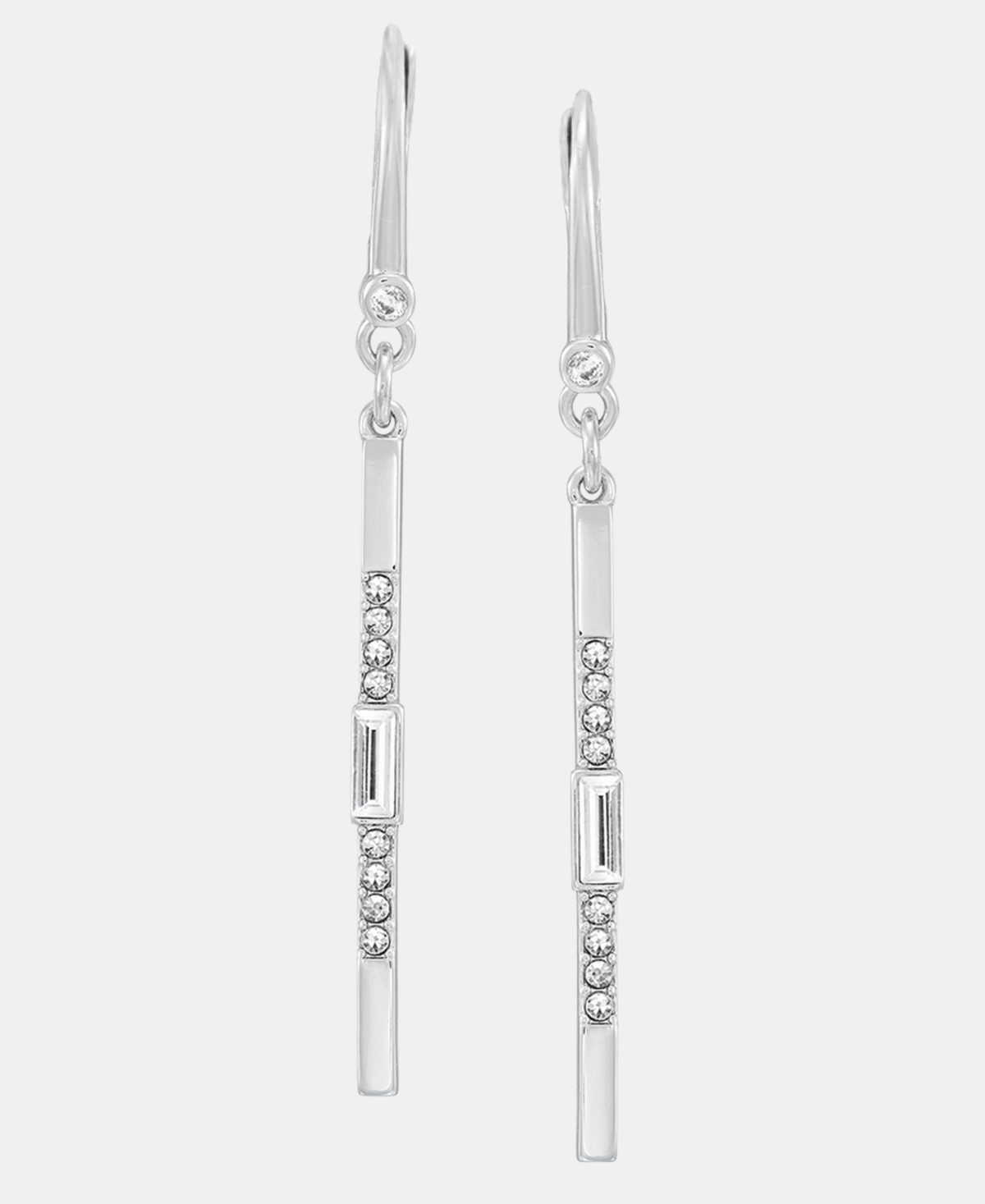 Click here for Dkny Silver-Tone Crystal Pave Bar Linear Earrings... prices
