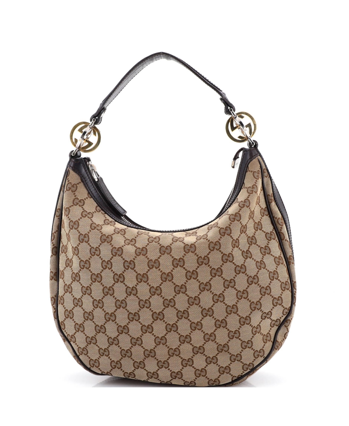 Click here for Pre-Owned Gucci Medium Twins Hobo Gg Canvas - Brow... prices