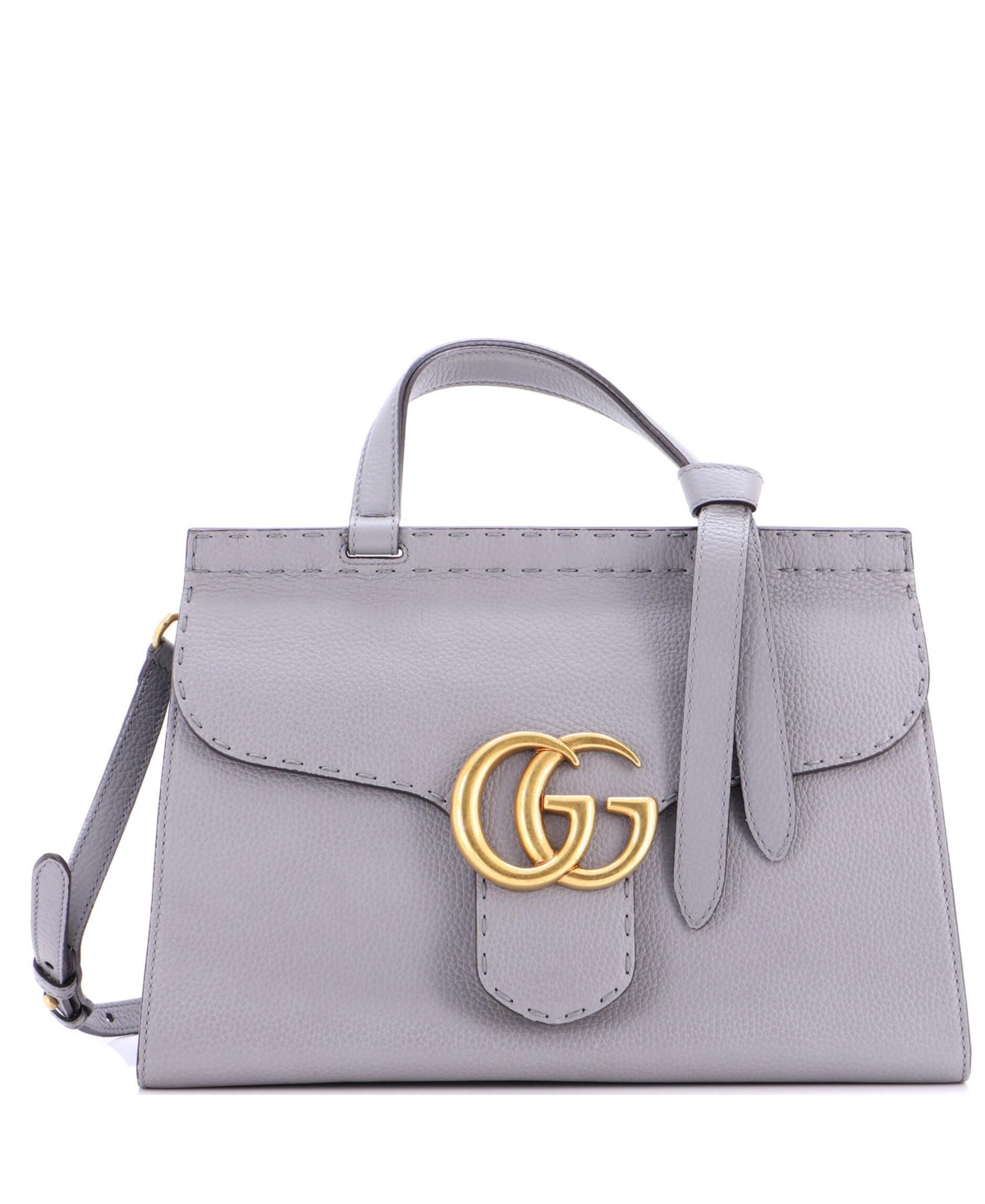 Click here for Pre-Owned Gucci Small Gg Marmont Top Handle Bag Le... prices