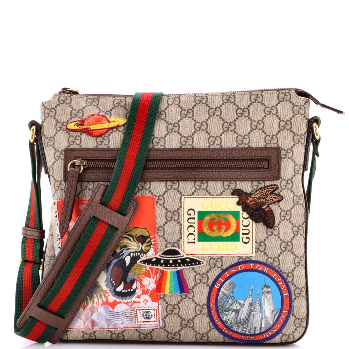 Click here for Pre-Owned Gucci Medium Courrier Zip Messenger Gg C... prices