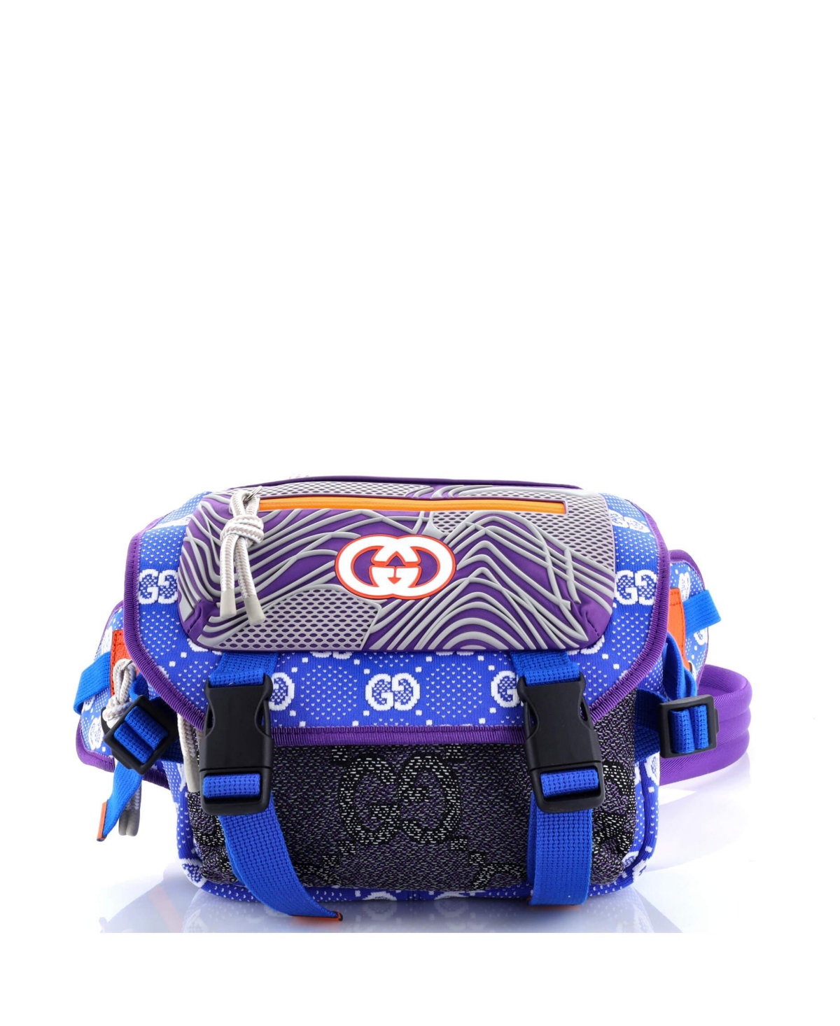 Click here for Pre-Owned Gucci Buckle Flap Chest Strap Backpack G... prices