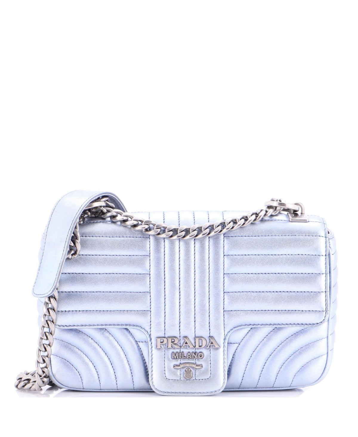 Click here for Pre-Owned Prada Medium Chain Flap Shoulder Bag Dia... prices