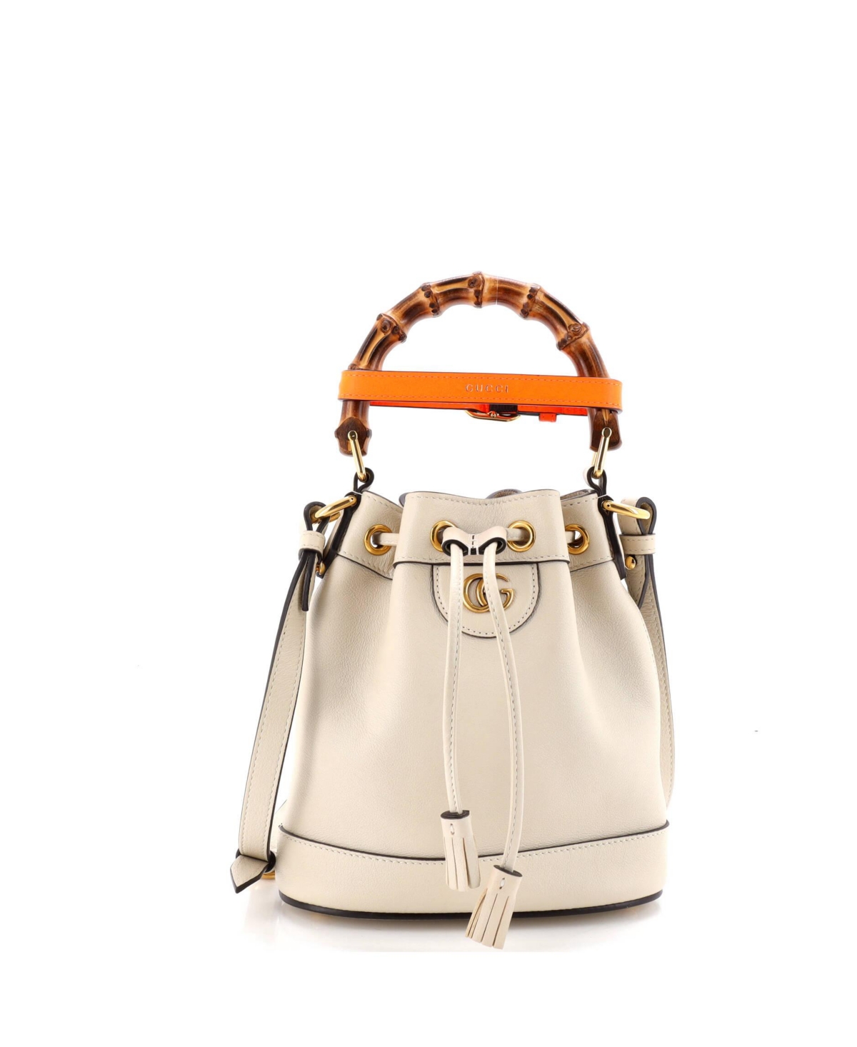 Click here for Pre-Owned Gucci Mini Diana Bucket Bag Leather - Na... prices